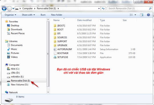 Hướng dẫn cài Windows bằng USB, tạo USB boot, USB cài Windows
