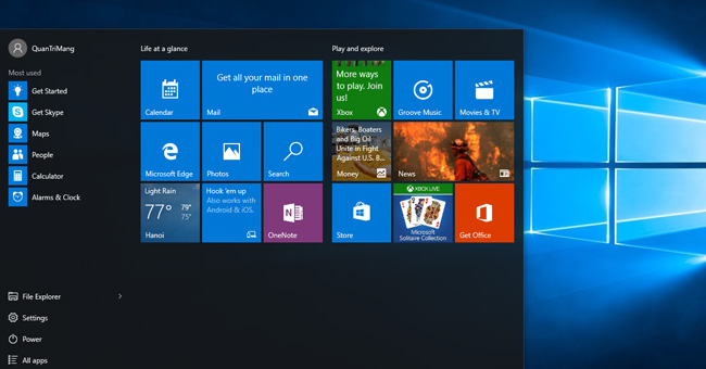 Làm thế nào để thu gọn menu trên Windows 10? - QuanTriMang.com