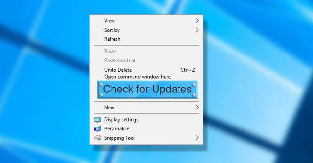Hướng dẫn thêm tùy chọn “Check for Updates” vào Windows Context Menu