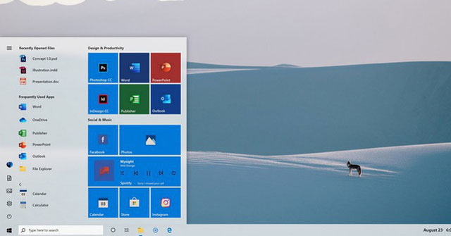 Mời chiêm ngưỡng Start Menu trên Windows 10 hoàn toàn mới với thiết kế ...
