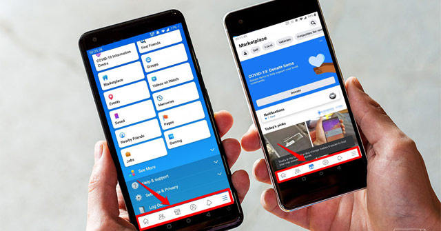 Facebook trên Android cập nhật giao diện mới, thanh tab được đưa xuống ...