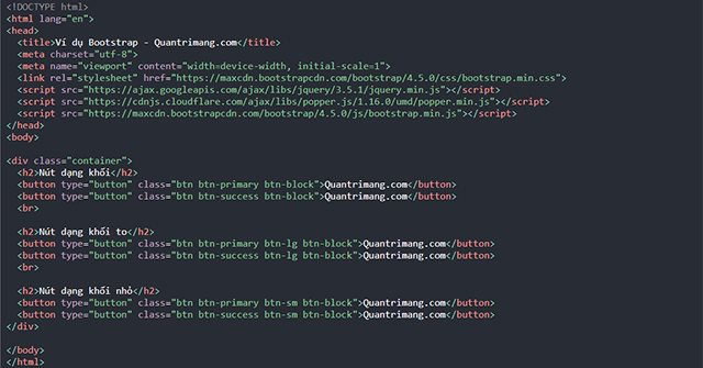 Bài 10: Button trong Bootstrap 5 - Cách tạo các loại button trong Bootstrap