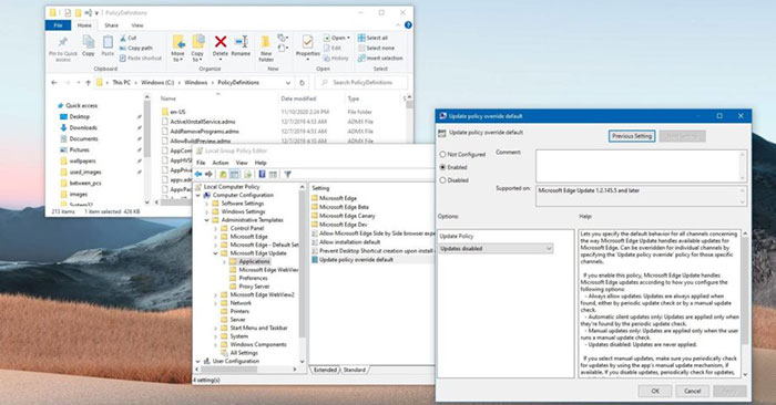 Cách cài đặt template Microsoft Edge Group Policy trên Windows 10
