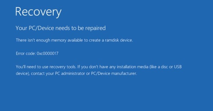 Cách sửa lỗi 0xc0000017 trên Windows 10 - QuanTriMang.com
