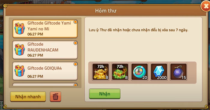 Code Hải Tặc Đại Chiến, code Huyền Thoại Hải Tặc mới nhất 2024
