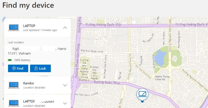 Cách bật Find my device trên Windows 11, cách tìm laptop trên Windows 11