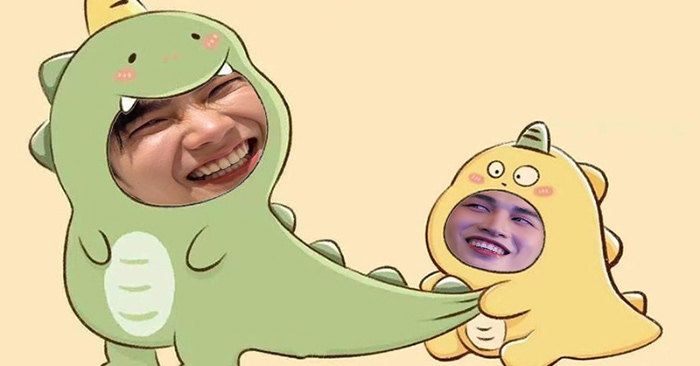 Cách ghép ảnh khủng long chibi dễ thương - QuanTriMang.com