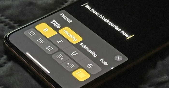 Cách dùng Block Quotes trong Ghi chú iPhone - QuanTriMang.com