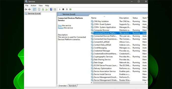 Cách khắc phục lỗi service "Connected Devices Platform User" sử dụng ...