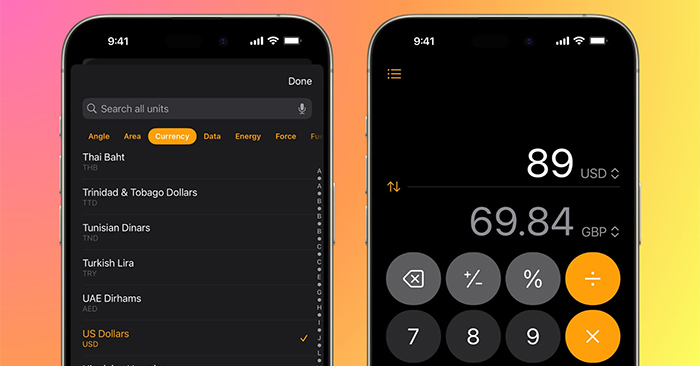 Cách đổi đơn vị trong ứng dụng Máy tính iPhone - QuanTriMang.com