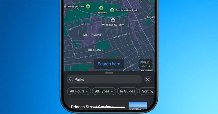Cách dùng công cụ Tìm kiếm tại đây trên Apple Maps - QuanTriMang.com